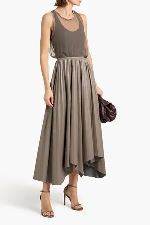 Brunello Cucinelli Embellished Silk Chiffon Top
