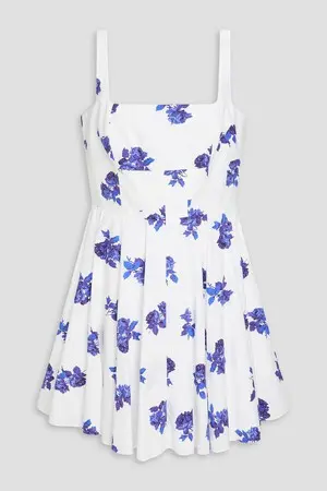 EMILIA WICKSTEAD Mona Floral-print Cotton-blend Mini Dress - White