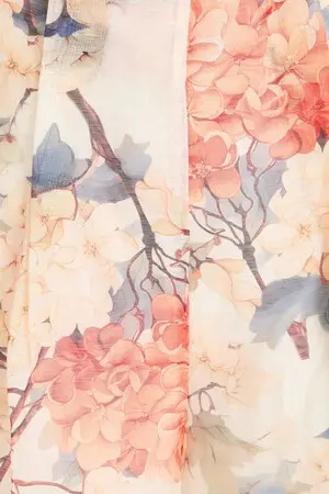 LEO LIN Luisa Floral-print Wide-leg Pants - Cream