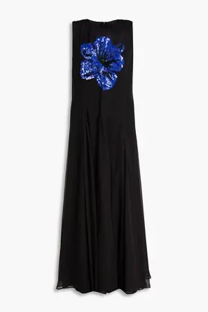 LEO LIN Linnea Sequin-embellished Chiffon Maxi Dress