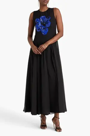 LEO LIN Linnea Sequin-embellished Chiffon Maxi Dress