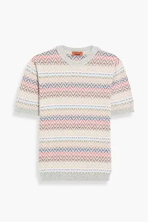 Missoni Jacquardknit Cottonblend Tshirt - Beige