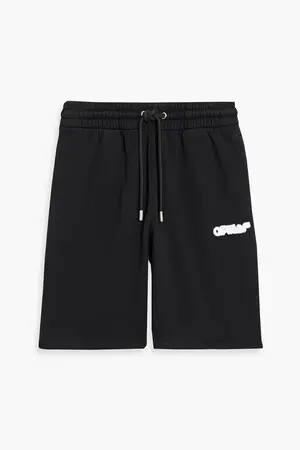 Off-White Printed French Terry Shorts - Black