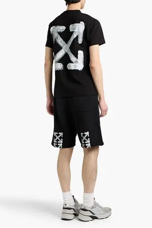 Off-White Printed French Terry Shorts - Black