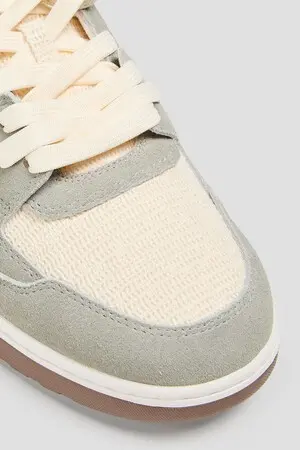 Off-White Out Of Office Mesh And Suede Sneakers - Cream