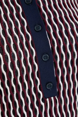 Simkhai Kassidy Striped Knitted Midi Dress - Claret