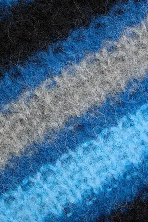 FRAME Striped Alpaca-blend Sweater - Light Blue