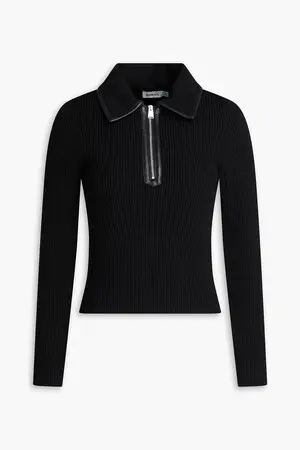 Simkhai Livana Ribbed Polo Sweater