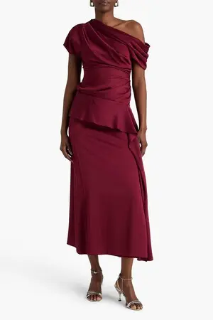 Simkhai Phoebe One-shoulder Cady Top - Claret