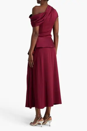 Simkhai Phoebe One-shoulder Cady Top - Claret