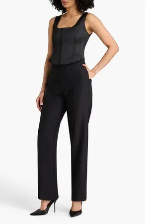 Simkhai Carly Satin-twill Bustier Top