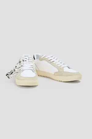 Off-White 5.0 Canvas, Leather And Suede Sneakers - White