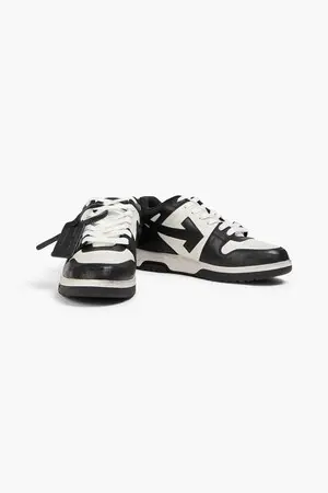 Off-White Out Of Office Distressed Leather Sneakers - Black