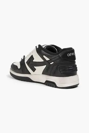 Off-White Out Of Office Distressed Leather Sneakers - Black