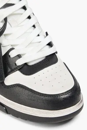 Off-White Out Of Office Distressed Leather Sneakers - Black