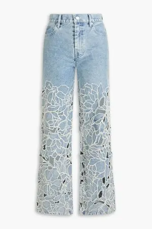 Simkhai Betty Embroidered Straight-leg Jeans