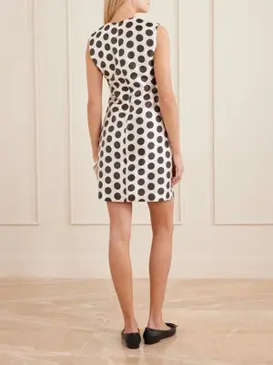DESTREE Camille Polka-dot Satin Mini Dress - Black