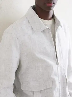Mr P. Checked Linen Blouson Jacket