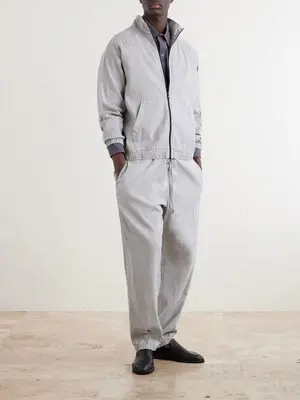 JAMES PERSE Straight-leg Linen-blend Drawstring Trousers