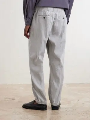 JAMES PERSE Straight-leg Linen-blend Drawstring Trousers