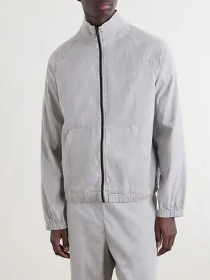 JAMES PERSE Linen-blend Blouson Jacket - Gray