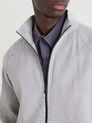 JAMES PERSE Linen-blend Blouson Jacket - Gray