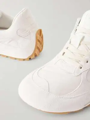 Bottega Veneta Orbit Flash Suede And Leather-trimmed Shell Sneakers