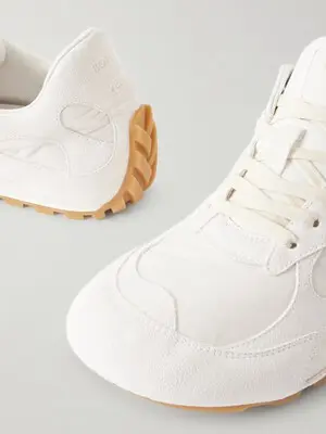 Bottega Veneta Orbit Flash Suede And Leather-trimmed Shell Sneakers - White