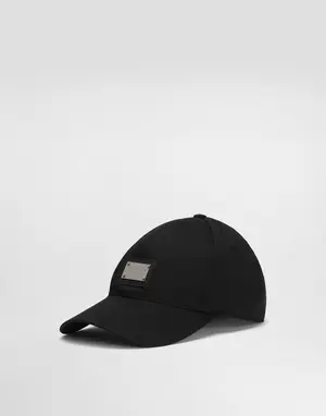 Dolce & Gabbana Cotton Baseball Cap With Logo Tag - Black