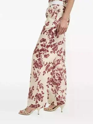 SEMICOUTURE Floral-print Straight-leg Trousers