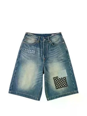 EVISU Sashiko-patch Denim Shorts