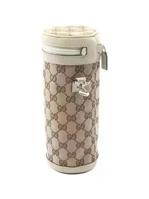 Gucci 2010s Canvas Leather Bottle Case
