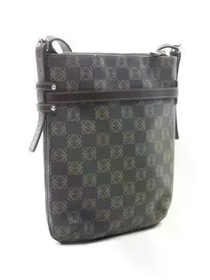 Loewe 2000s Anagram Repeat Shoulder Bag - Brown