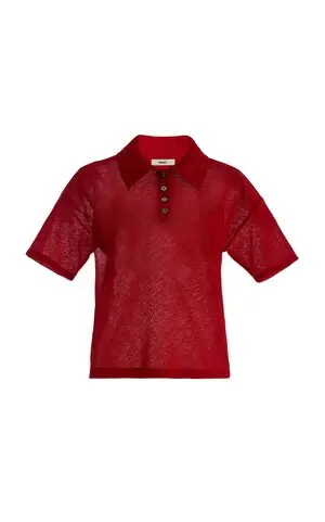 SIEDRES Leo Jersey Polo Shirt - Red