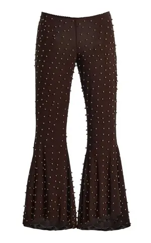 SIEDRES Jeslynn Embellished Flared Pants - Brown