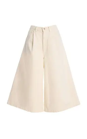 AGOLDE 80's Denim Gaucho Shorts - Yellow
