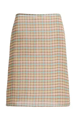 SIEDRES Colette Checked Georgette Midi Skirt - Multi