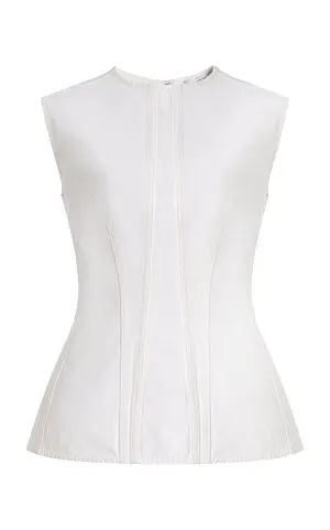 AGOLDE Agolde Corbin Sleeveless Denim Top With Peplum Hem