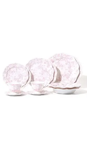 NOON & MOON Rosy Bloom Teacup & Saucer