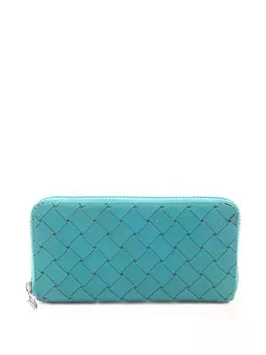 Bottega Veneta 2000s Intrecciato-design Wallet - Blue