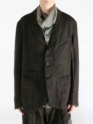 ZIGGY CHEN Raw-cut Linen Blazer