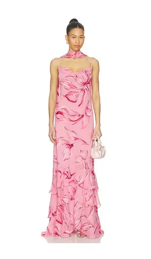 Rococo Sand Cowl Maxi Dress With Sash