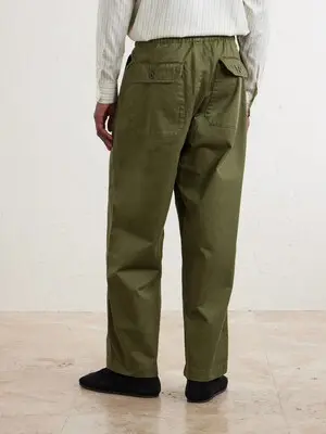 Officine Générale Ferry Wide-leg Cotton-twill Shorts - Green