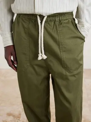 Officine Générale Ferry Wide-leg Cotton-twill Shorts - Green