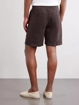 Mr P. Straight-leg Linen Shorts - Brown