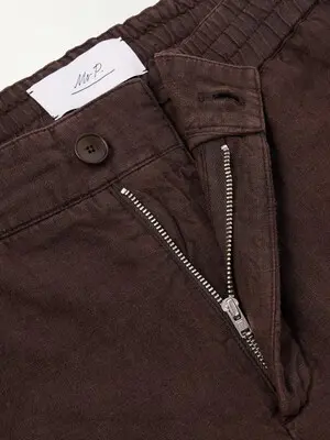 Mr P. Straight-leg Linen Shorts - Brown