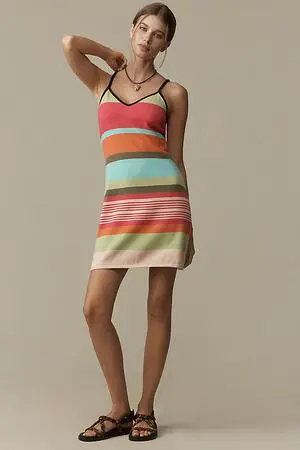 SIEMPRE Cotton V-neck Sweater Dress