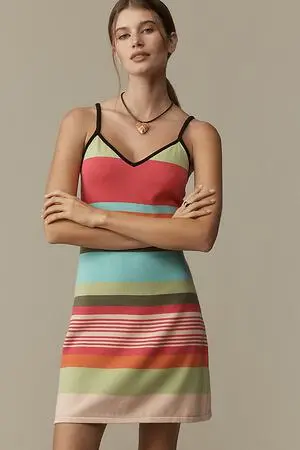 SIEMPRE Cotton V-neck Sweater Dress