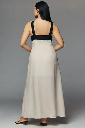MARE MARE Len V-neck Button-front Maxi Dress