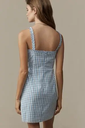 MARE MARE Gingham Square-neck Mini Dress